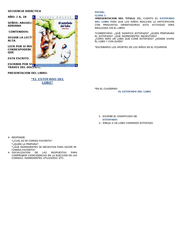 Secuencia El Estofado Del Lobo | PDF