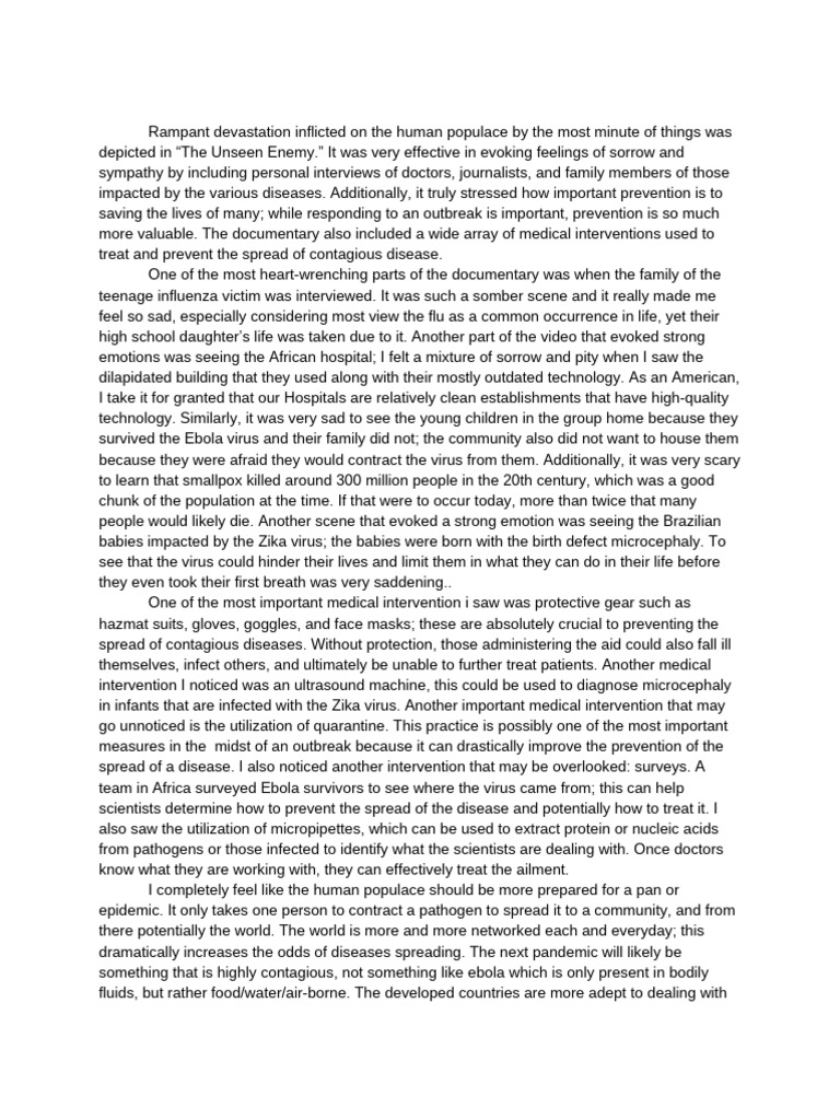 The Unseen Enemy Essay | PDF