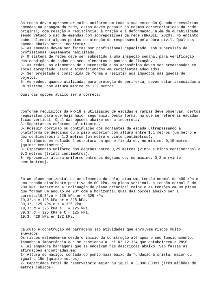 QUAL A Alternativa para A Pergunta 1 Ref | PDF