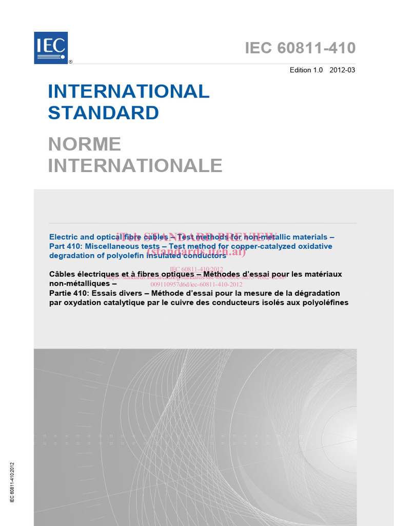 IEC-60811-410-2012 - Miscellaneous Tests - Test Method For Copper ...