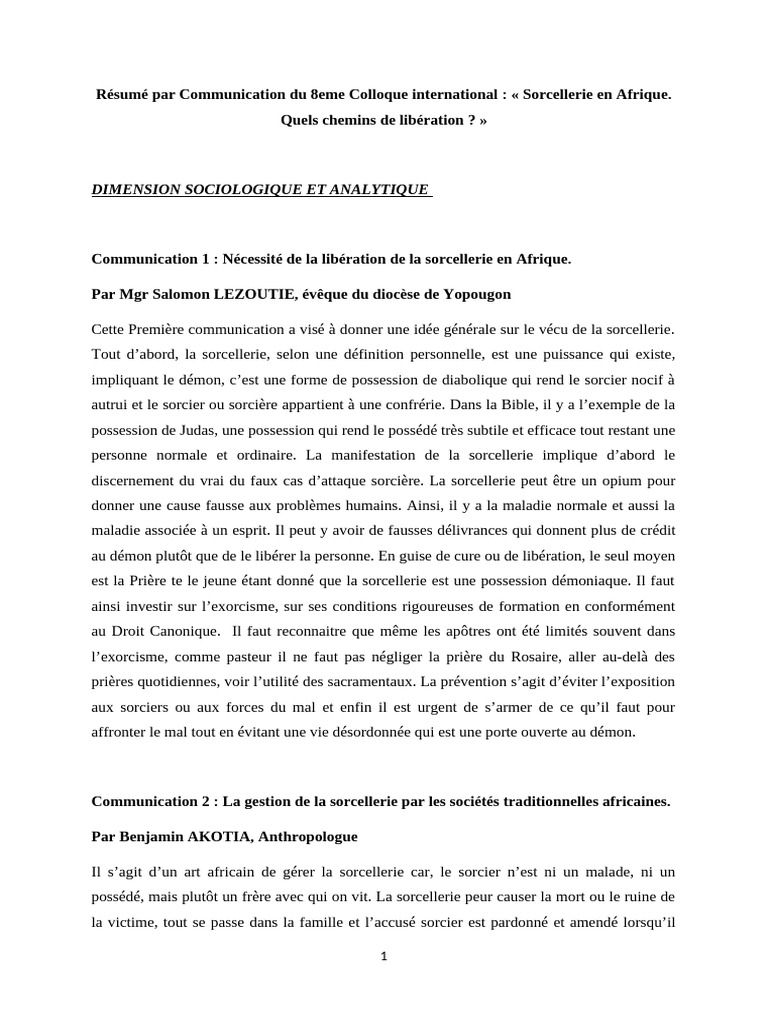 Résumé Du VIII Colloque ICMA Par Communication | PDF