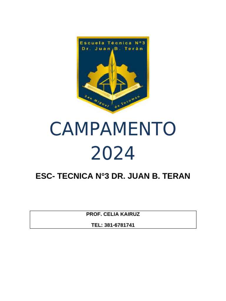 carpeta para campamento | PDF