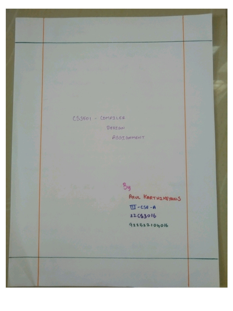 SDD Assignment. (Syntax Directed Definition in Compiler Design) | PDF