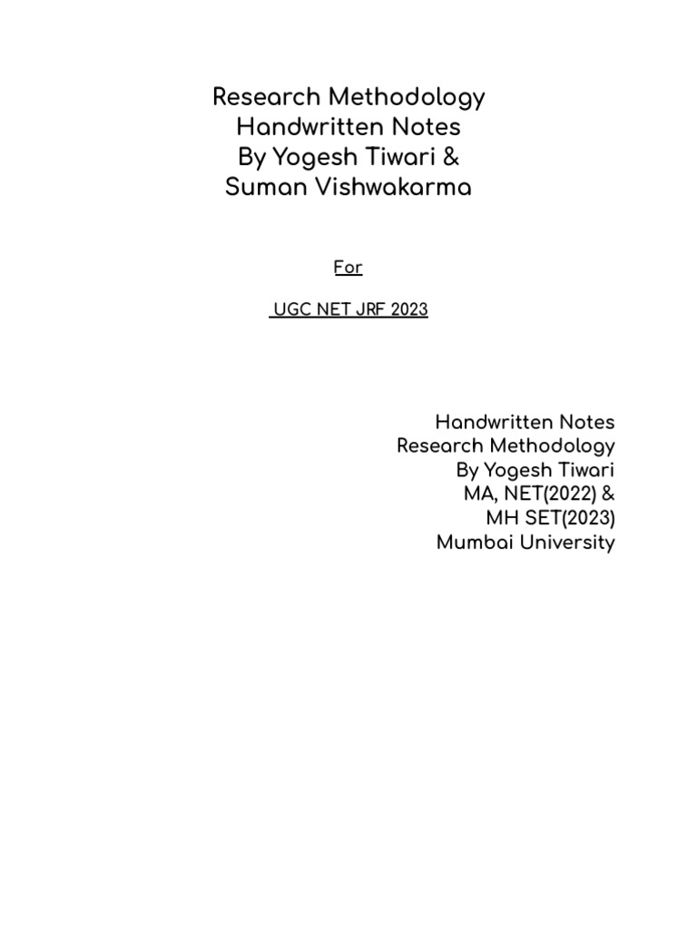 Research Methodology - 1 | PDF