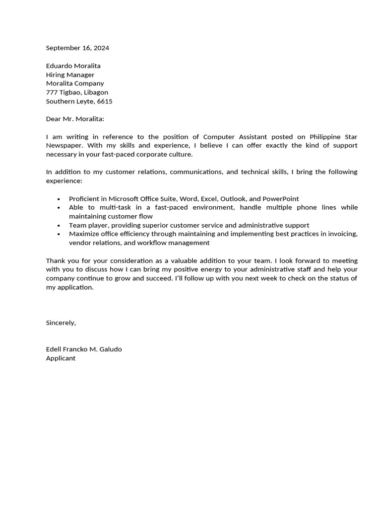 The Balance Letter | PDF