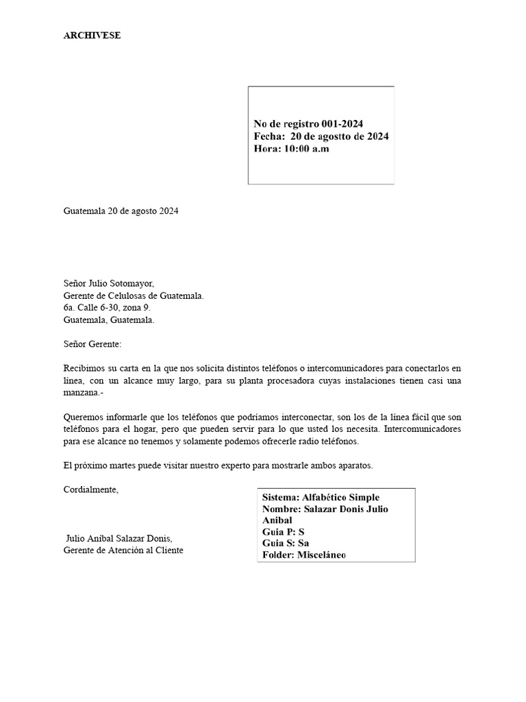 Carta Unidad 13 | PDF