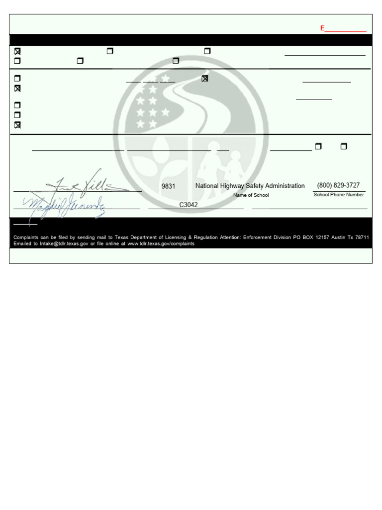 Texas Adult Driver Education Certificate: Thakor Sunilsinh | PDF