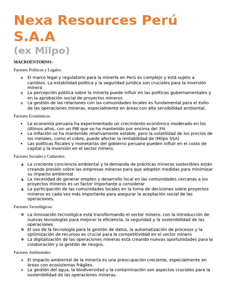 Nexa Perú | PDF