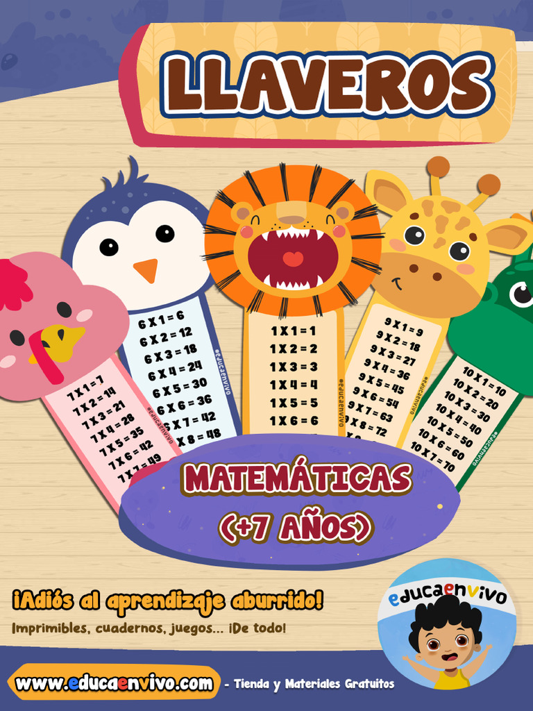 Llaveros de Tablas de Multiplicar | PDF