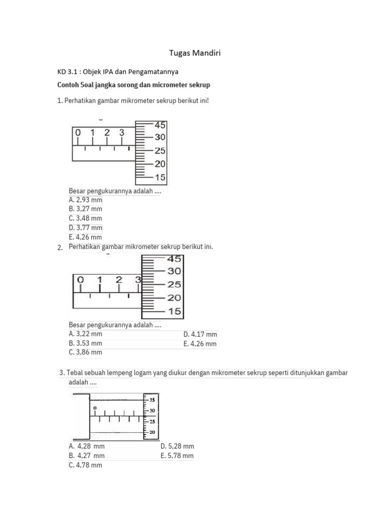 Latihan Soal Jangka Sorong Dan Micrometer Kelas 7 - 20240912 - 190848 ...