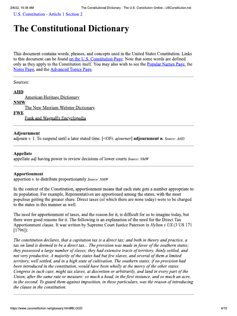 The Constitutional Dictionary | PDF