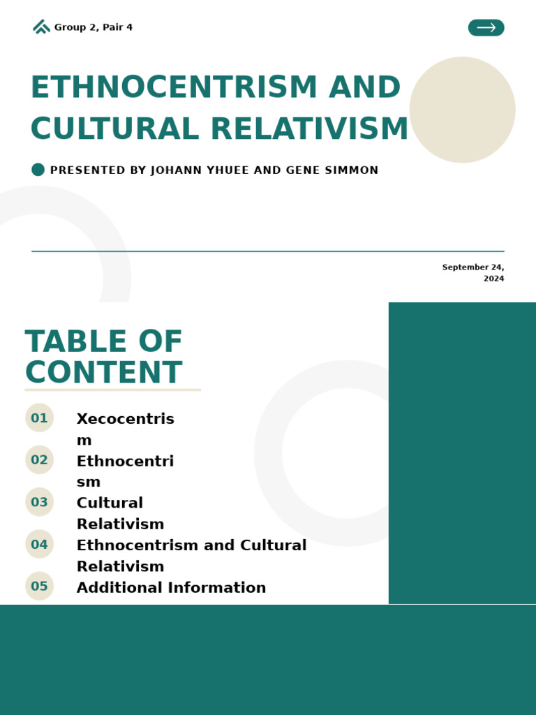 Ethnocentrism vs. Cultural Relativism | PDF | Social Psychology | Wellness
