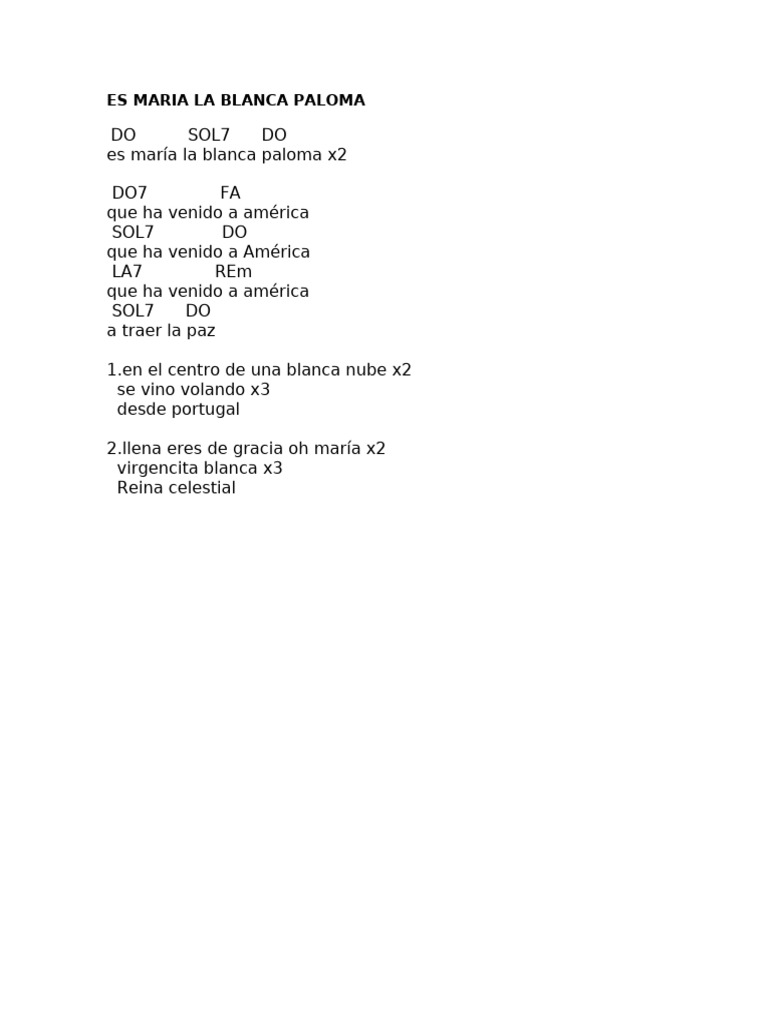Es Maria La Blanca Paloma | PDF