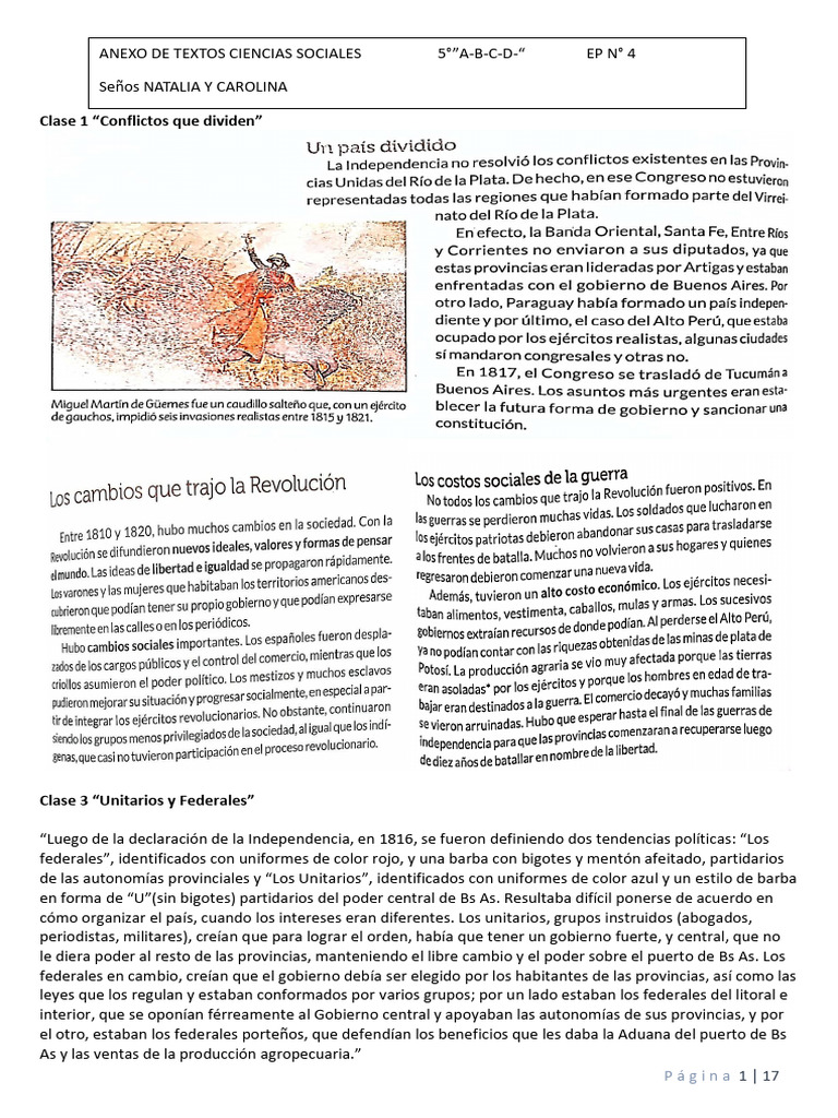 ANEXOS TEXTOS SOCIALES 5° AGOSTO 2024 - Imprimir | PDF