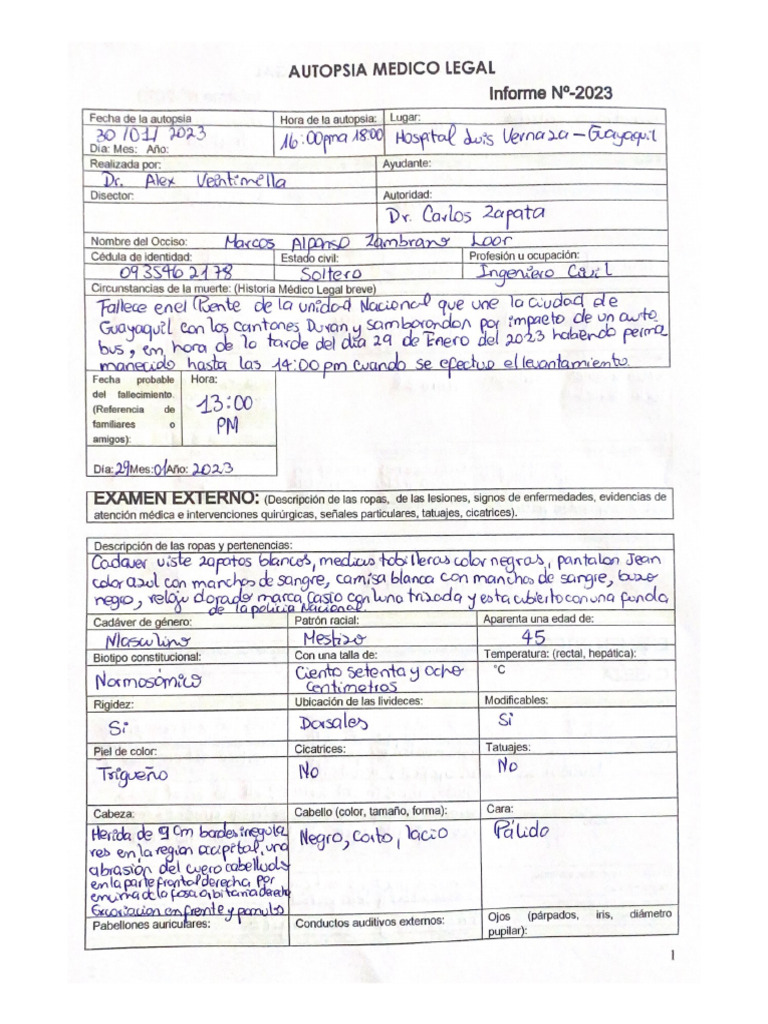 Autopsia Medico Legal | PDF