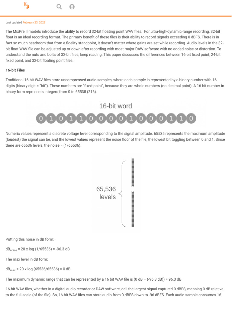 32-Bit Float Files Explained - Sound Devices | PDF