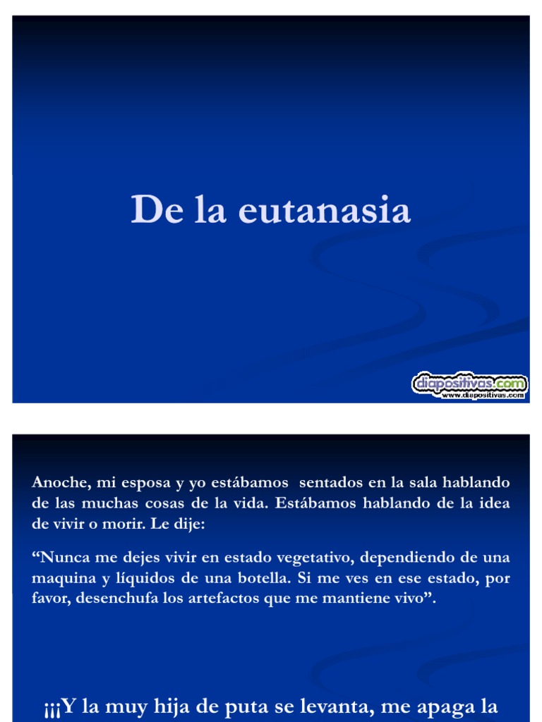 De La Eutanasia Diapositivas | PDF