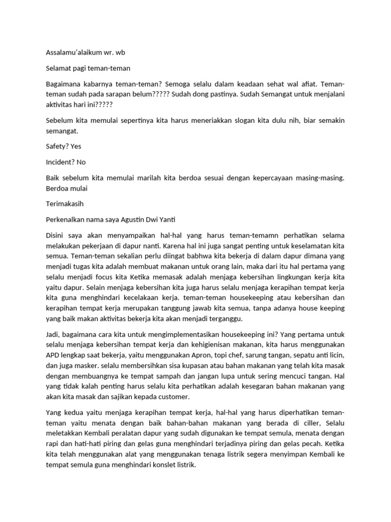 Safety Talk | PDF