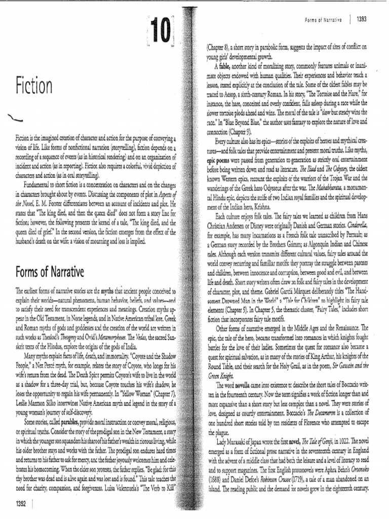 Forms of Narrative Elements of Fiction | PDF