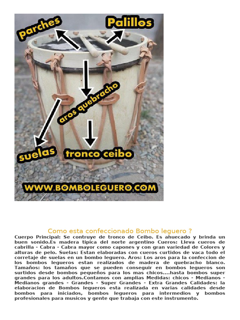 Como Esta Confeccionado Bombo Leguero | PDF