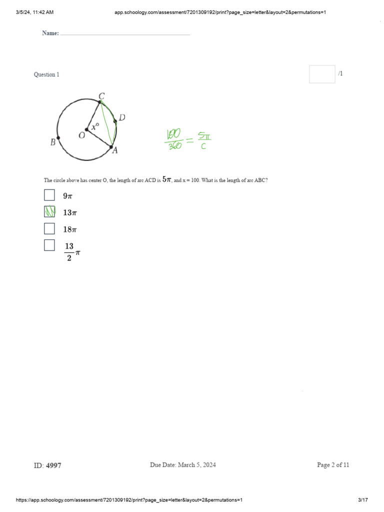 Circles Practice Blank | PDF