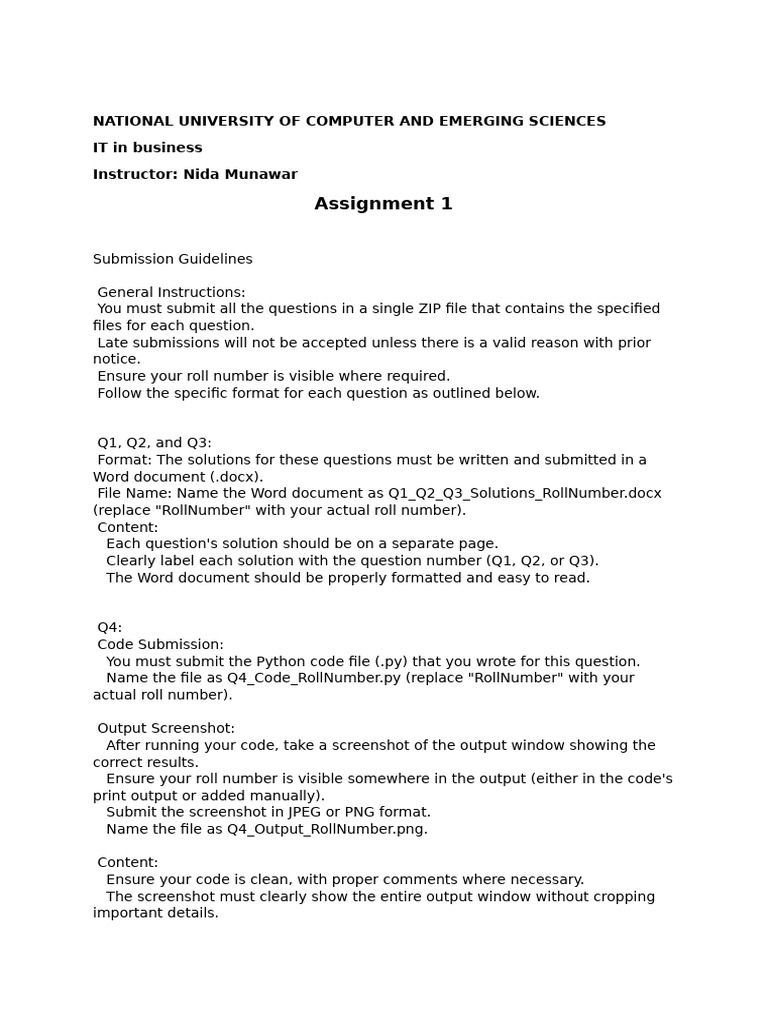 Assignment 1 | PDF