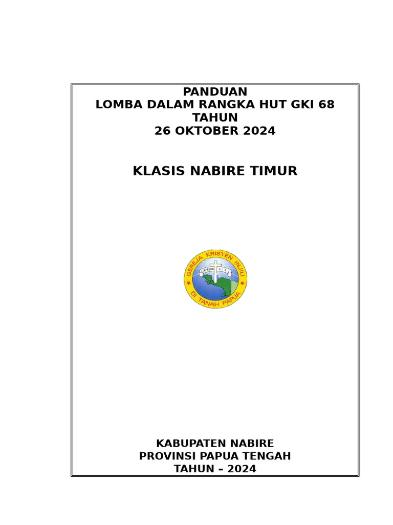 1.usulan Jenis Lomba Dalam Rangka Hut Gki 68 Tahun | PDF