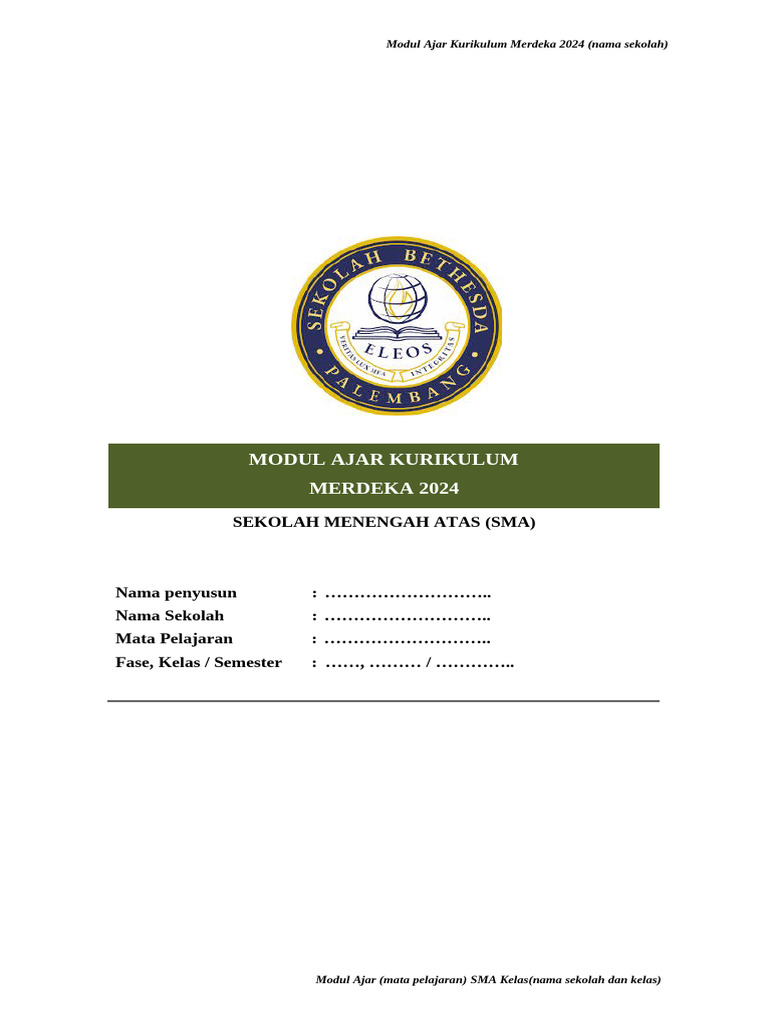 Template Modul Ajar KurMer SMA | PDF