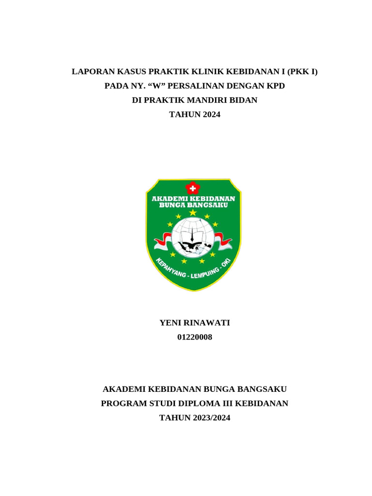 laporan kasus PKK I | PDF