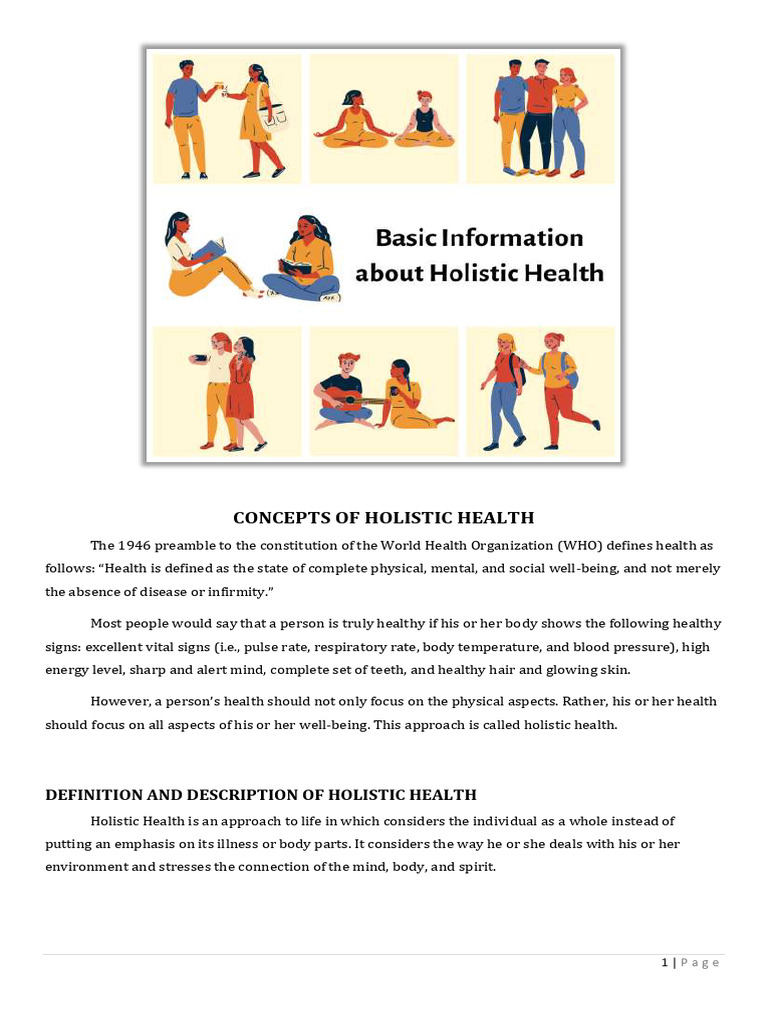 Basic Information About Holistic Health 2 | PDF