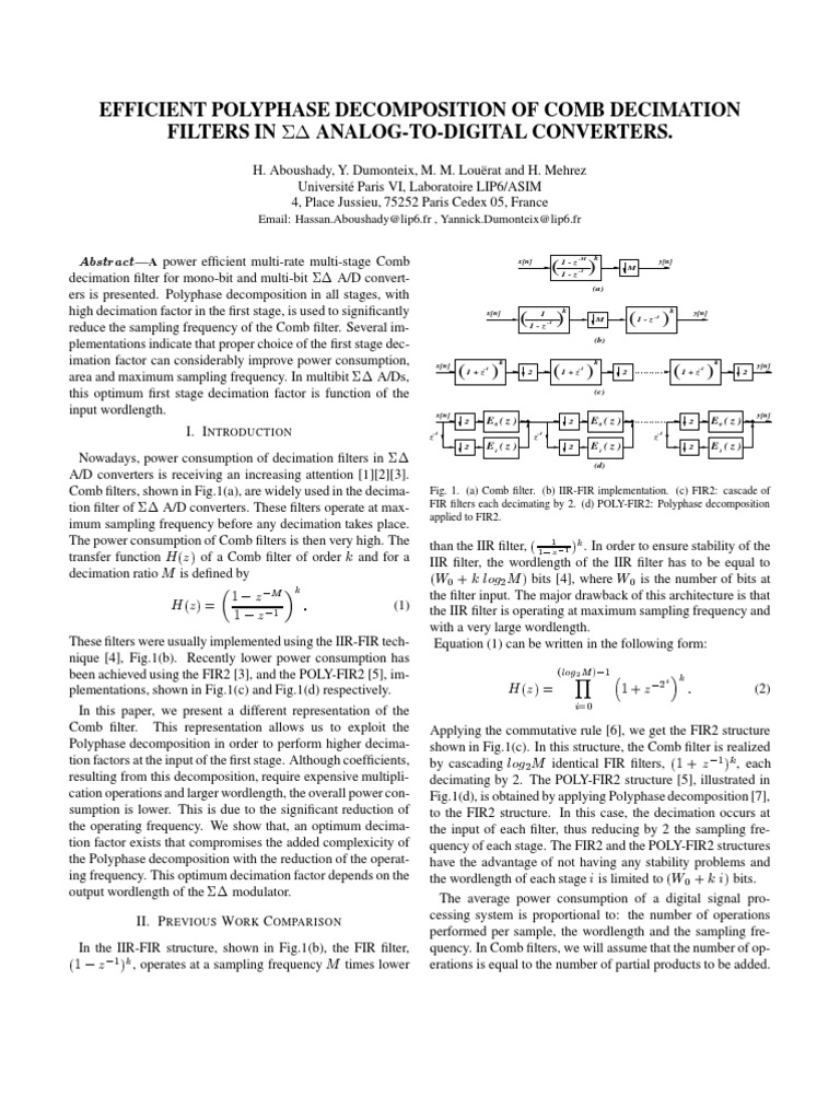 Efficient Polyphase Decomposition | PDF | Applied Mathematics | Signal ...
