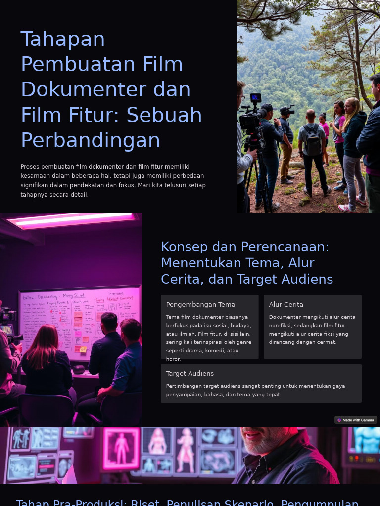 Tahapan Pembuatan Film Dokumenter Dan Film Fitur Sebuah Perbandingan | PDF