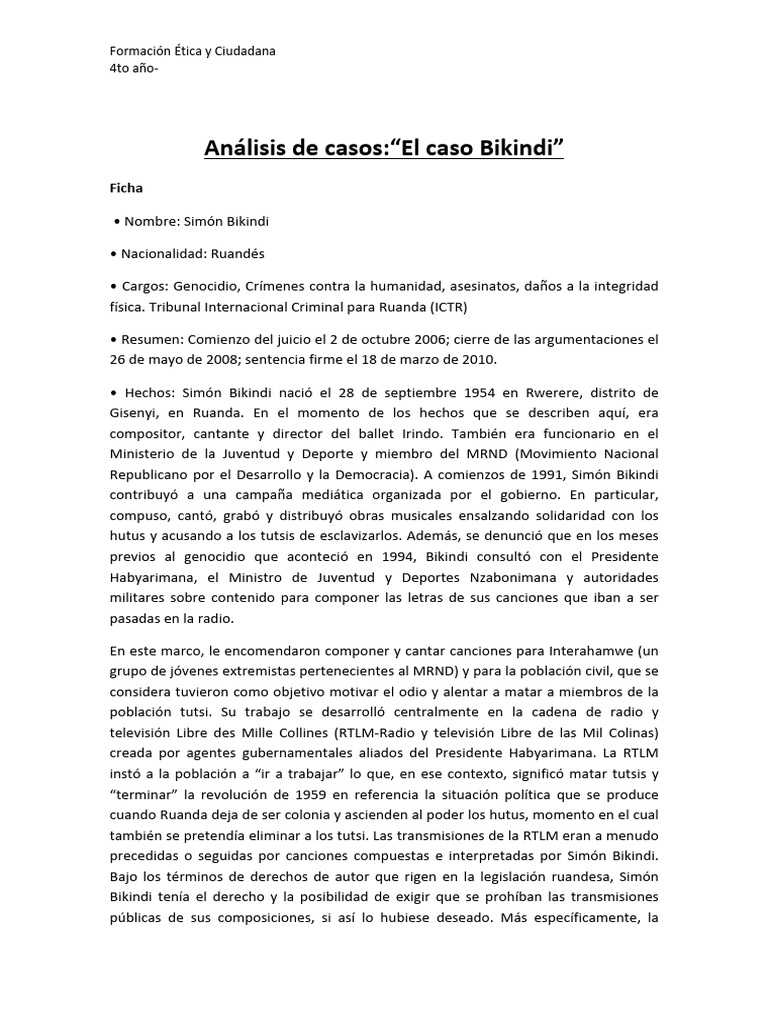 El Caso Bikindi DDHH | PDF