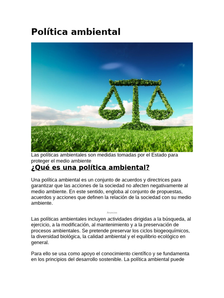 Política Ambiental | PDF