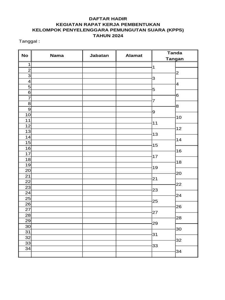Daftar Hadir PPK | PDF