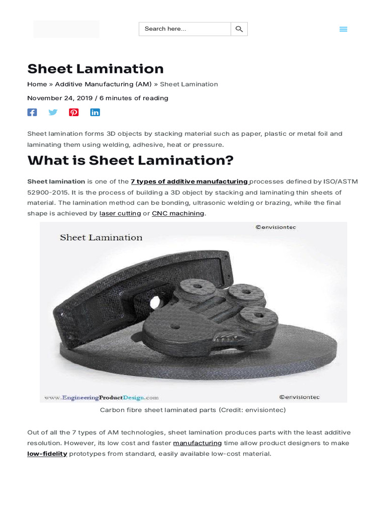 What is Sheet Lamination | PDF