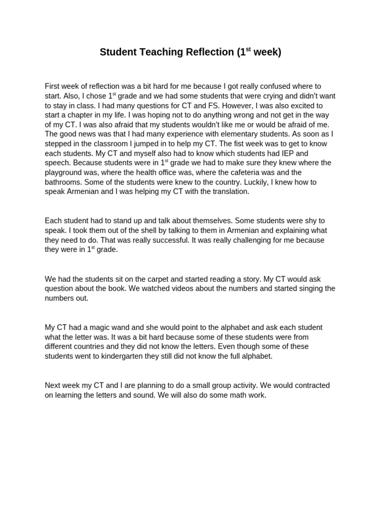 1st Week of Reflection | PDF | Language Arts & Discipline