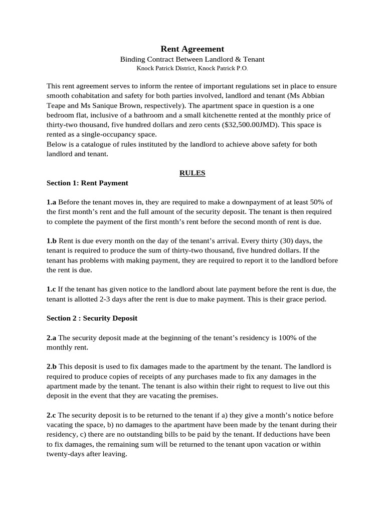 Rent Agreement | PDF