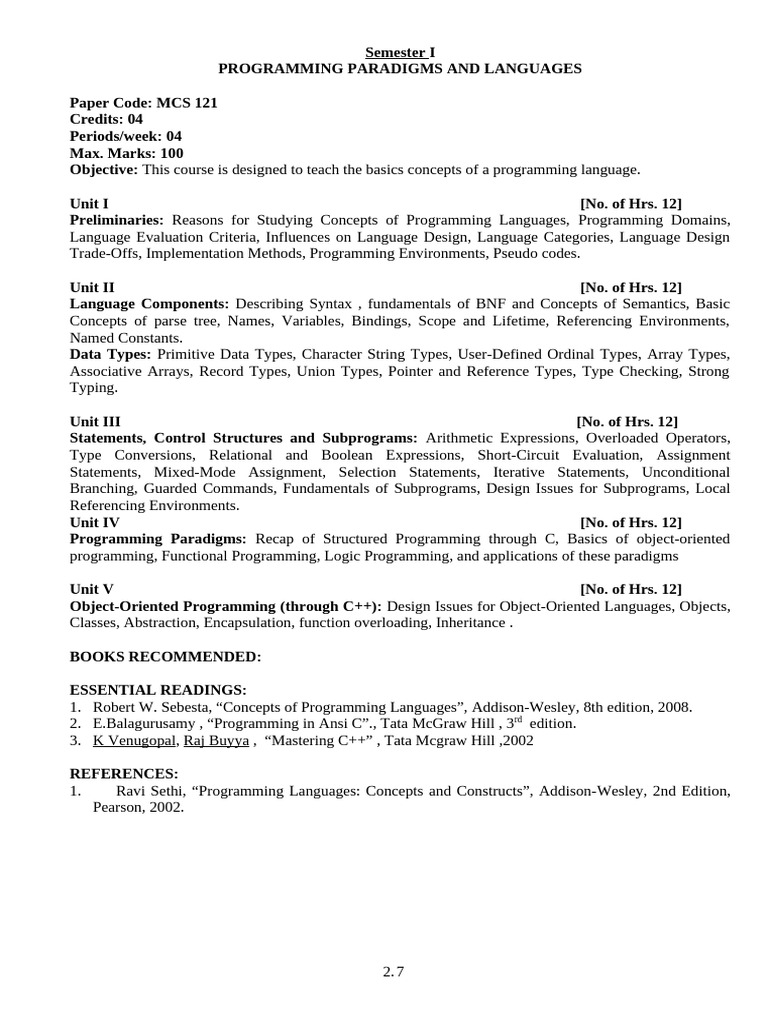 MSC (CS) Syllabus Feb2012 | PDF