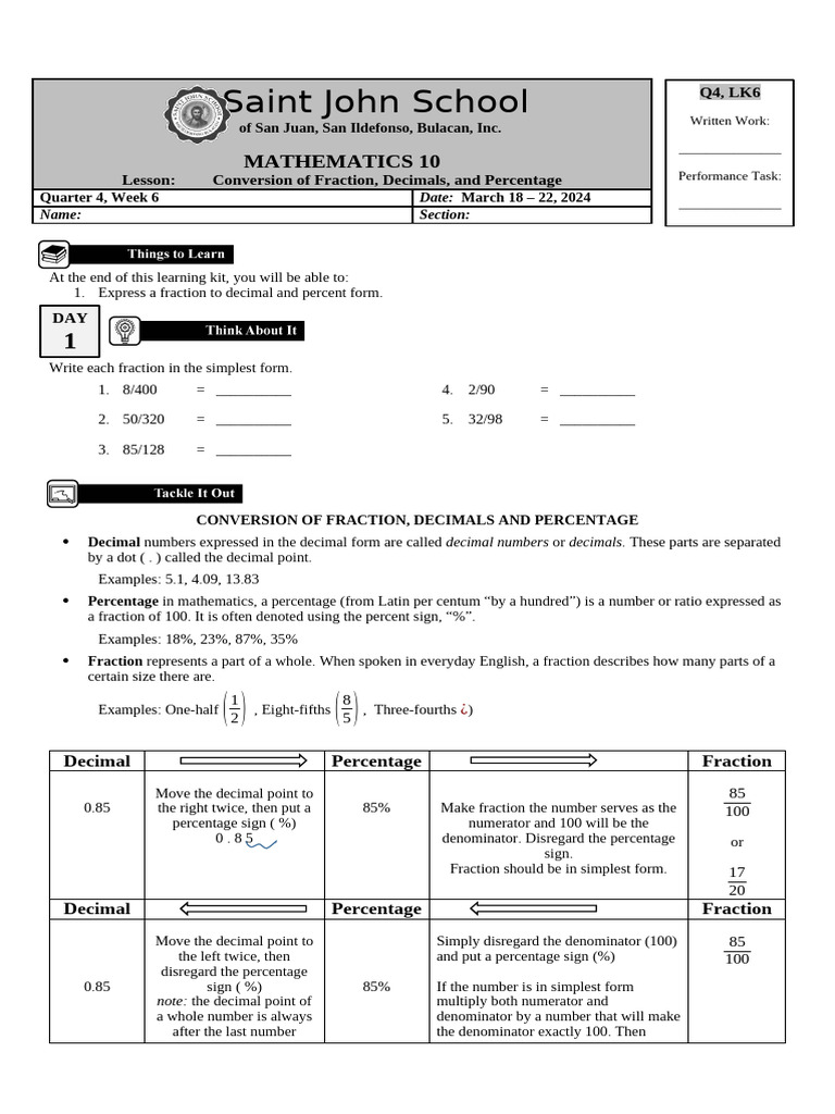 Mathematics 10 - Q4-W6-7 | PDF