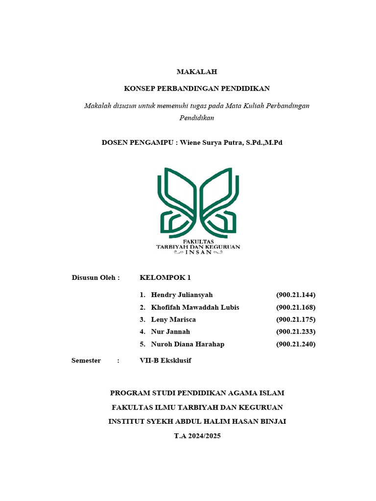 Kel. 1 Konsep Perbandingan Pendidikan - Perbandingan Pendidikan | PDF