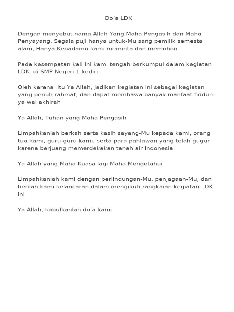 Do'a LDK | PDF