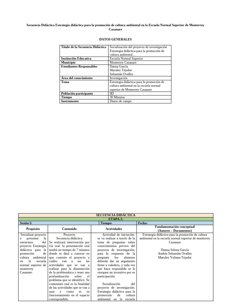 Secuencia Didactica Grupo 7-2 | PDF | Residuos | Reciclaje