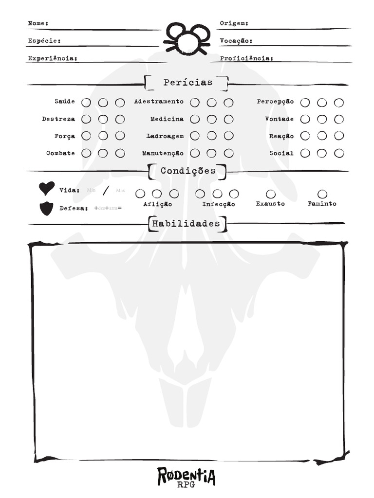 Ficha Rodentia RPG | PDF
