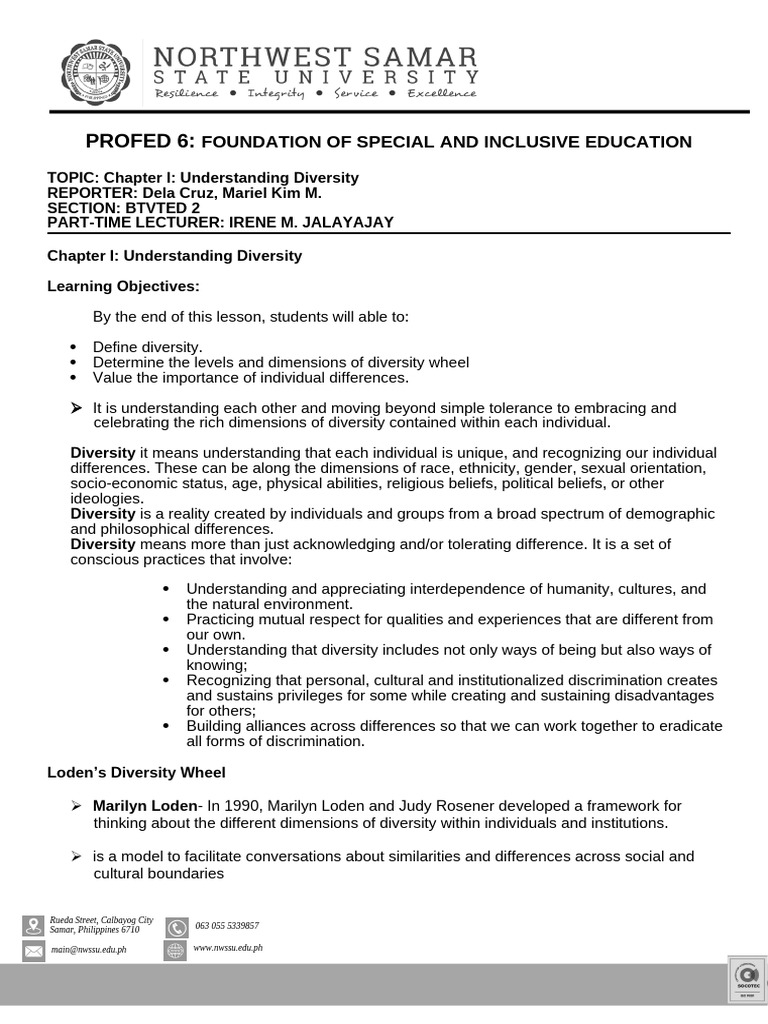 Dela Cruz Diversity Wheel | PDF