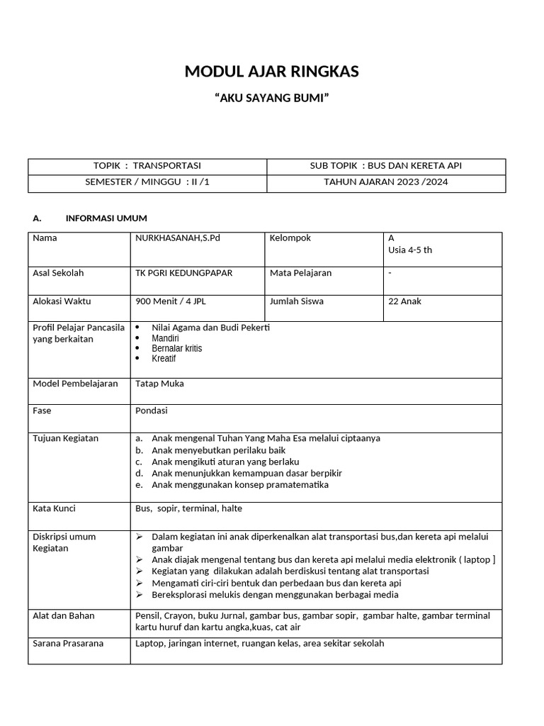 Modul Ajar - Minggu 1 | PDF