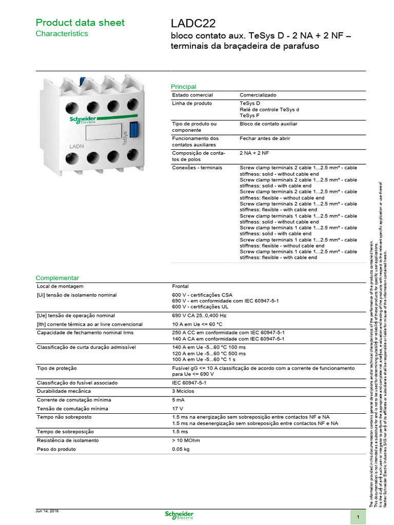 TeSys D RETURN Relé de Controle TeSys D RETURN TeSys F LADC22 | PDF