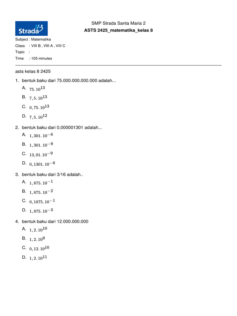 Soal ASTS 2425 | PDF