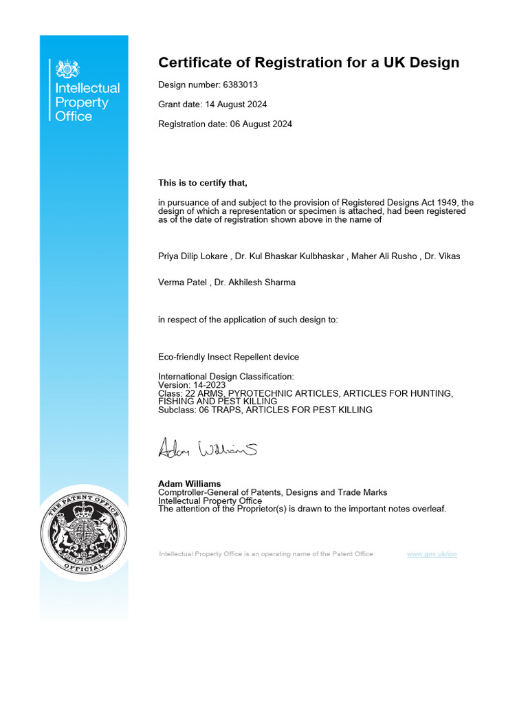 Uk Patent Sample | PDF