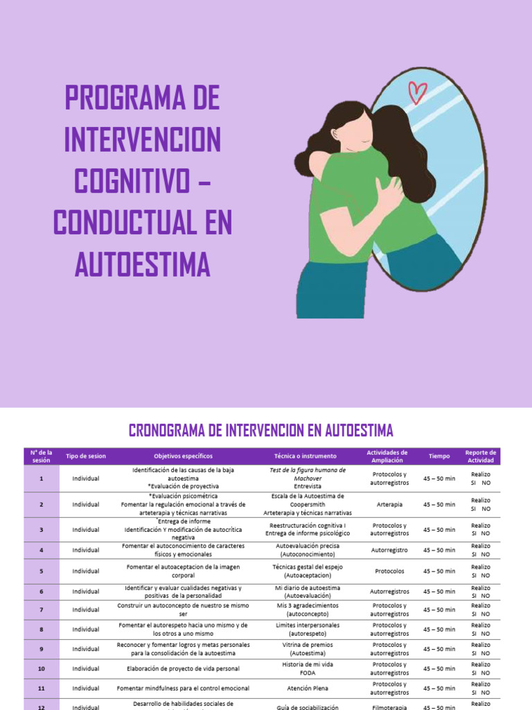 Cronograma Autoestima | PDF